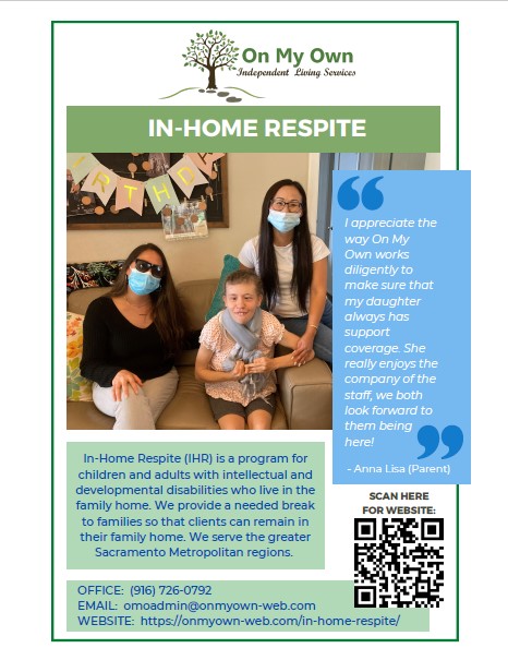 In-Home Respite - On My Own Independent Living Services